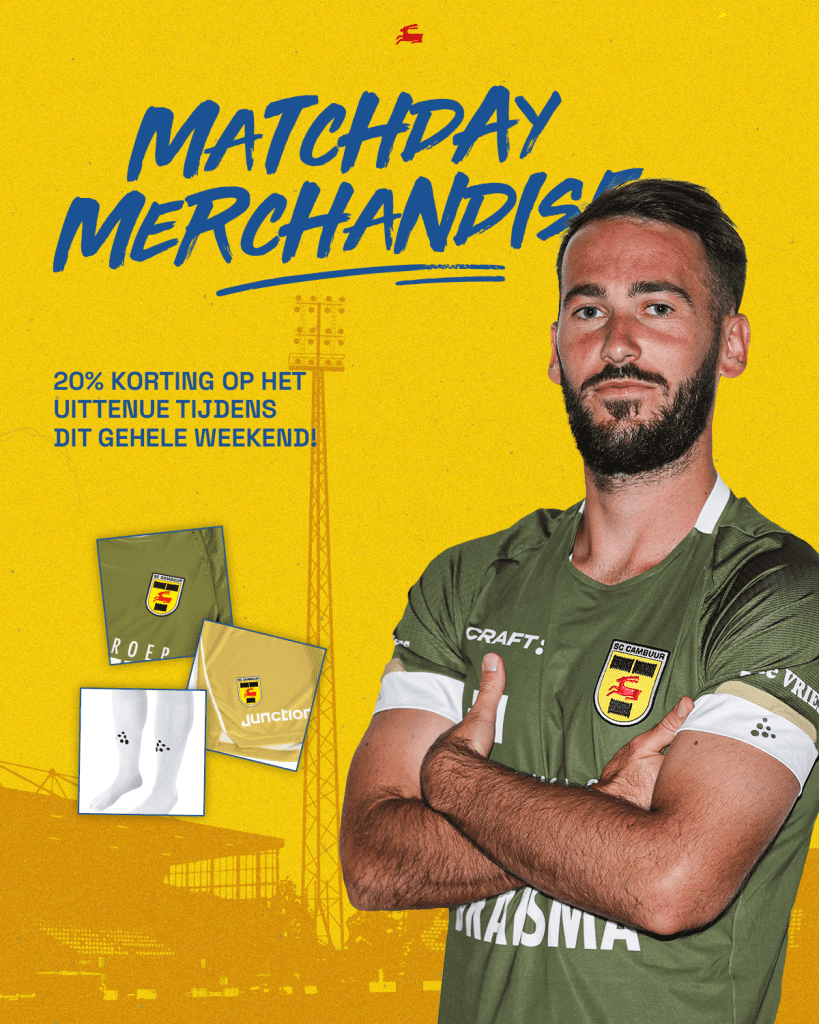 MATCHDAY Merchandise N.E.C. - SC Cambuur: 20% korting op het uittenue ...