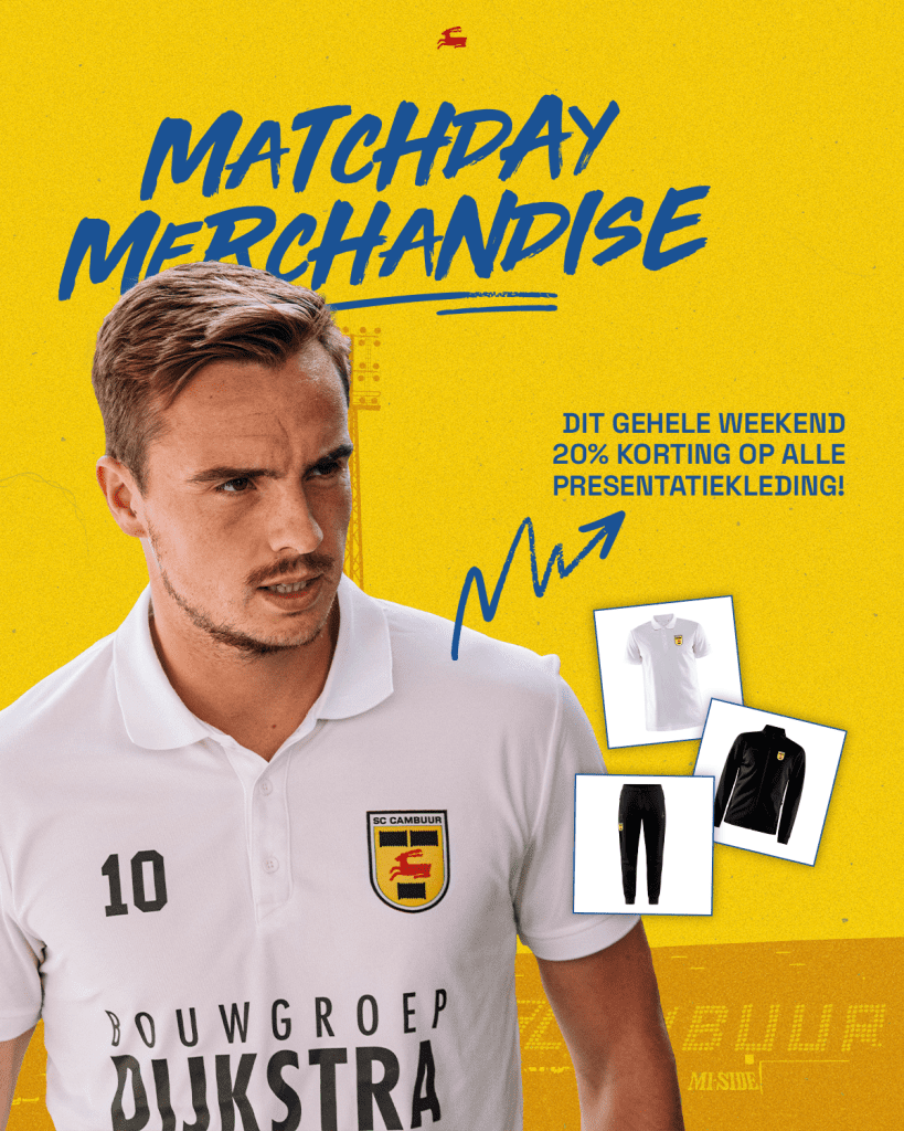 MATCHDAY Merchandise SC Cambuur - Go Ahead Eagles: 20% korting op ...
